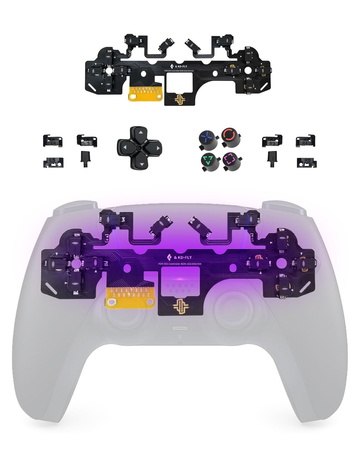KD.FLY 12 Buttons Clicky Kit with Omron Micro Switch for PS5 Controller ...