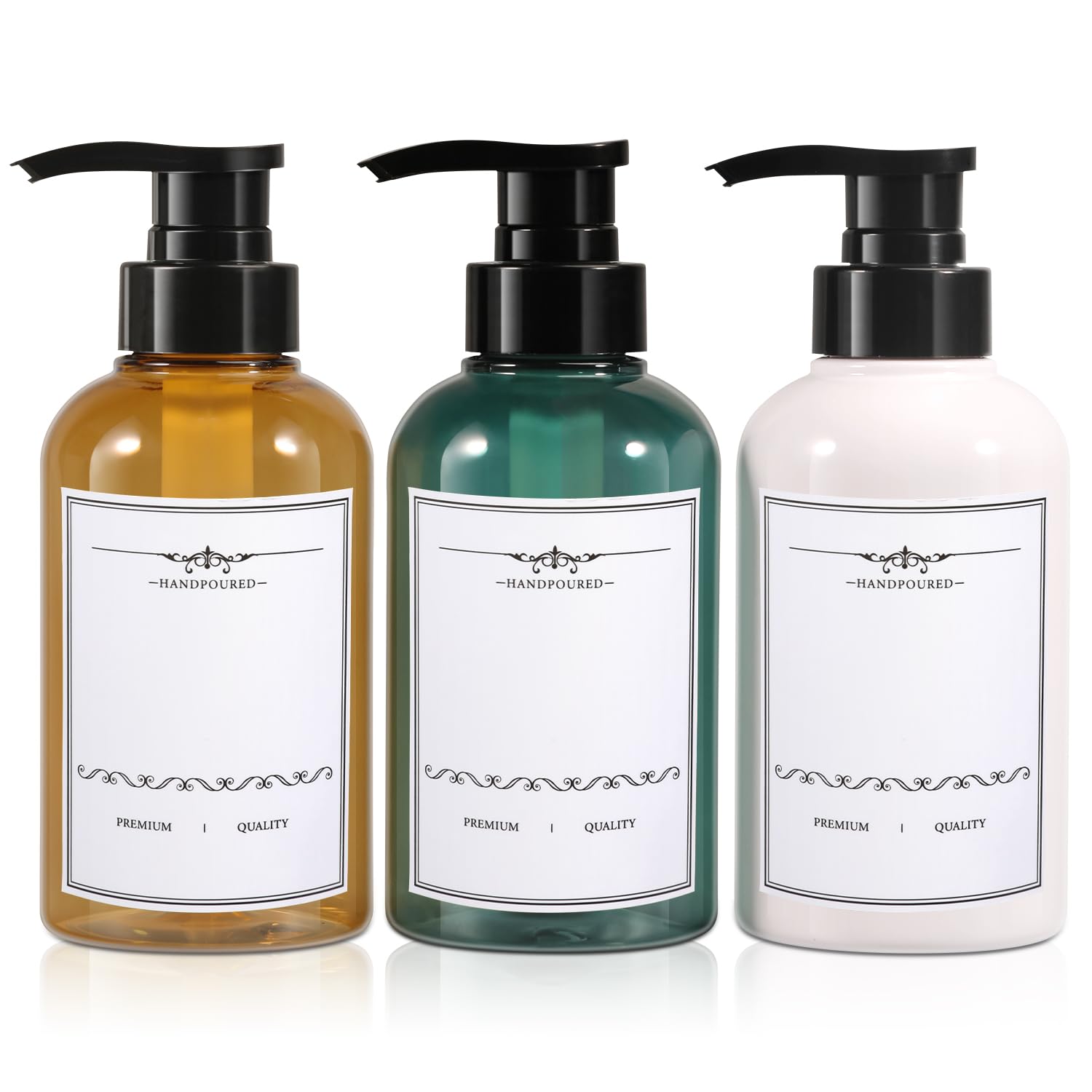 UMETASS Empty Lotion Pump Bottles 10 oz, Refillable Plastic Containers ...