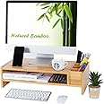2-Tier Bamboo Monitor Stand | Wood Desk Organizers and Accessories ...