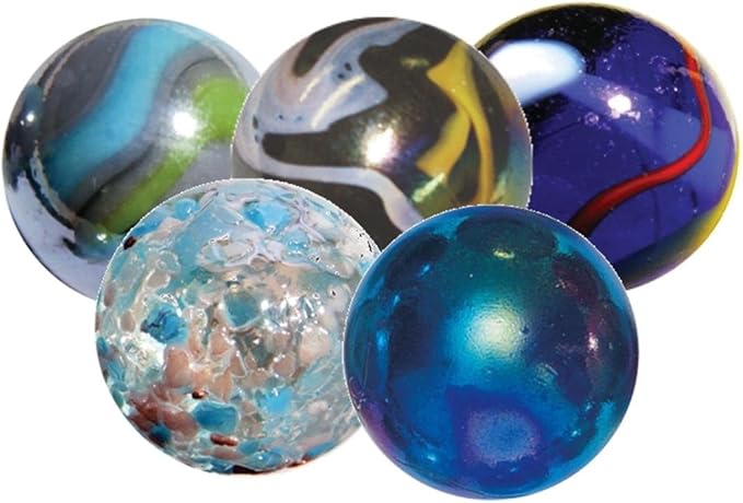 Set of 10 Giant (35mm) Designer Marbles in a Bag (5 designs): Amazon.co ...
