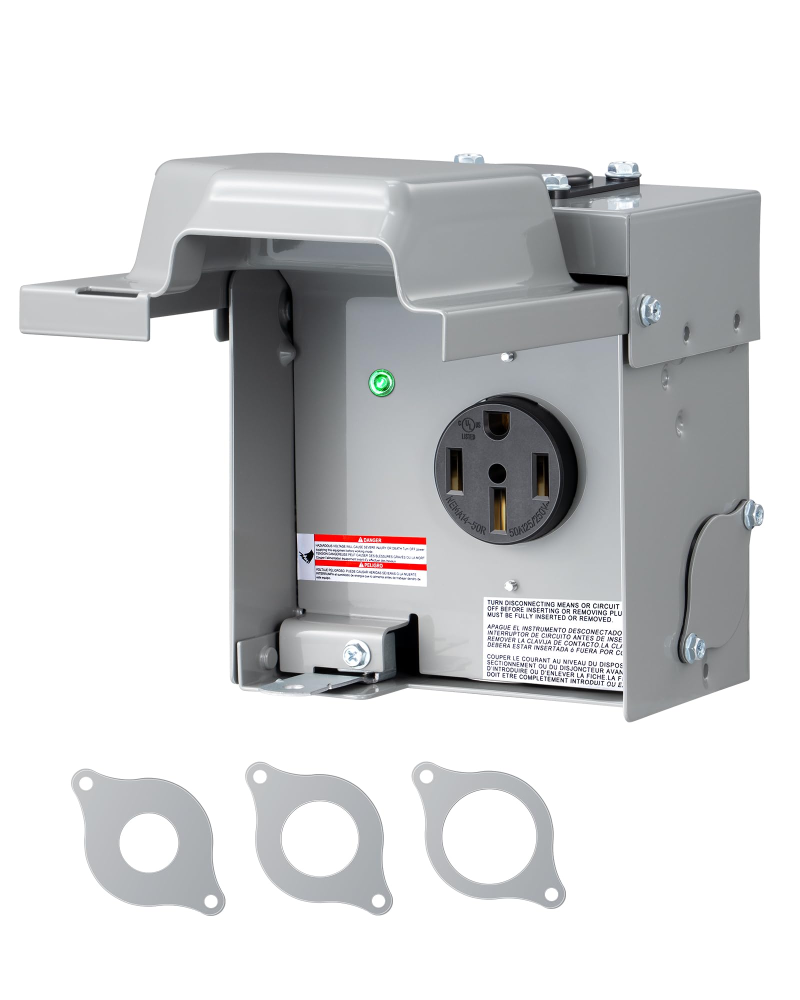 DEWENWILS 50 Amp RV Power Outlet Box, 125V/250V NEMA 14-50R RV Outlet ...