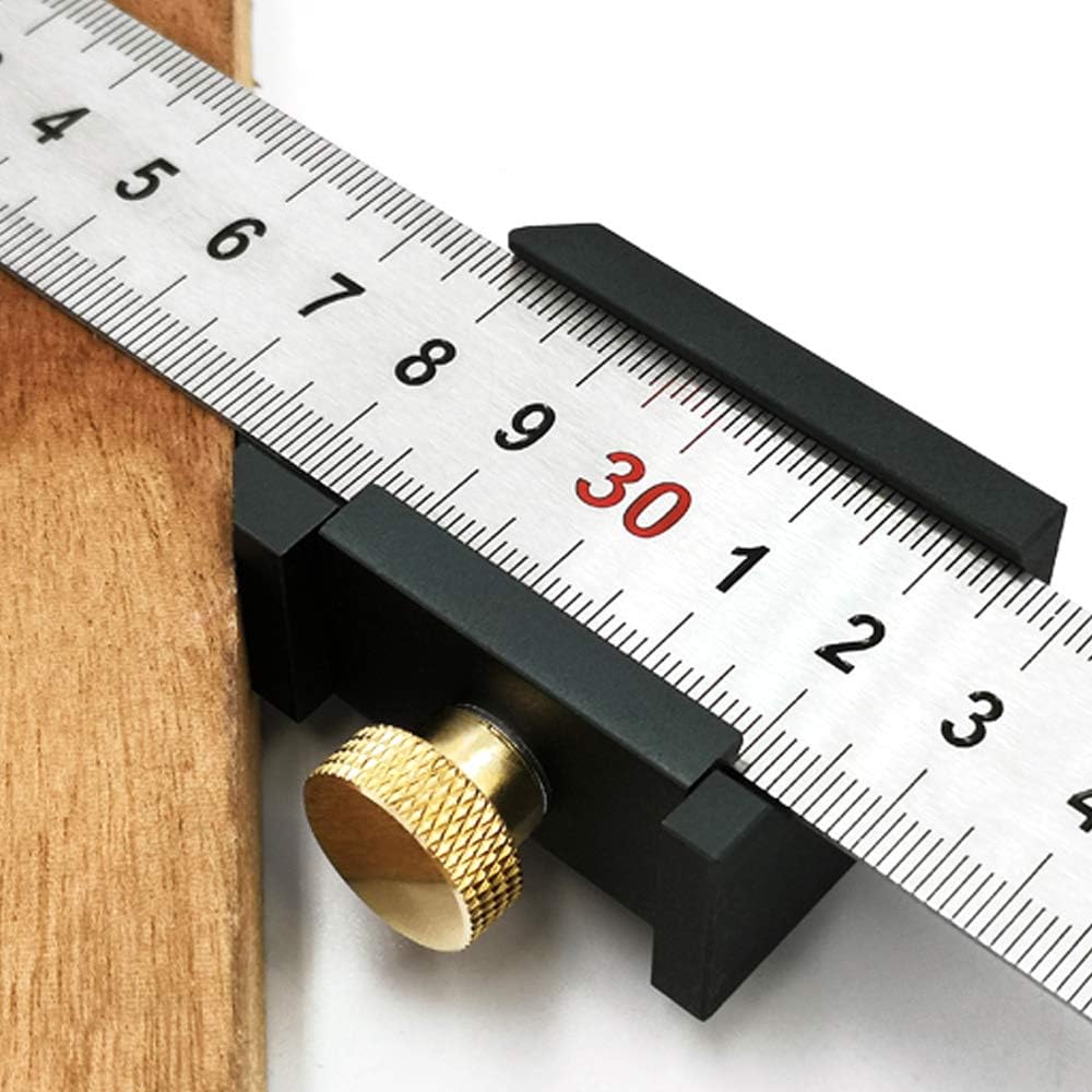 O-Kinee Steel Ruler Positioning Block Stop Block Woodworking Line ...