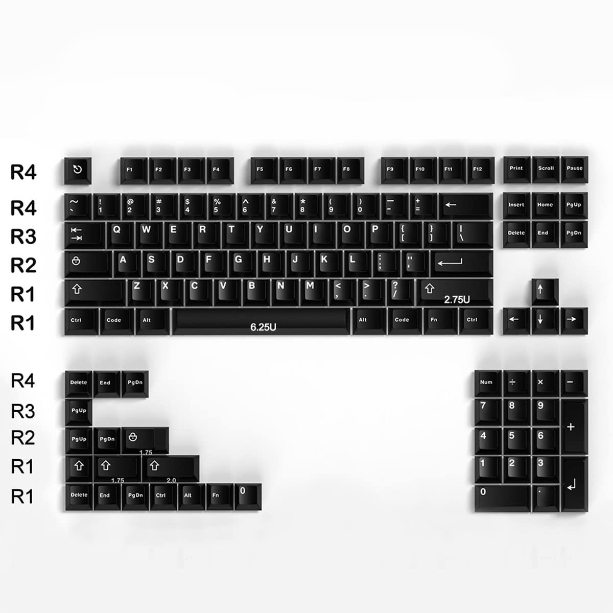 Mua Black WOB Keycaps Doubleshot Cherry Profile 121 Keys Custom ...