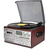 Amazon.com: LoopTone Vinyl Record Player with Dual 15W External Speakers 10 in 1 3 Speed ...