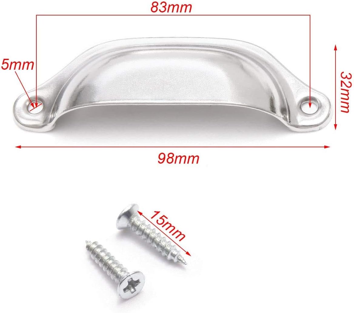 20pcs Door Drawer Cabinet Iron Shell Cup Semicircle Handle, BESTZY ...