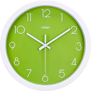 Amazon.com: Topkey Wall Clock 12" Silent Non Ticking Decorative Modern ...