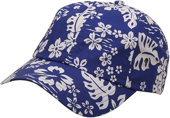 Hawaiian Flower Print Cap #3-Royal W31S57B at Amazon Women’s Clothing ...