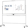 maxtek Rolling Whiteboard,72"x36" White Board with Stands Movable Dry ...