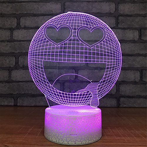 Buy USB Powered Stunning Emoji Smile 3D Touch Optical ILLusion Night ...