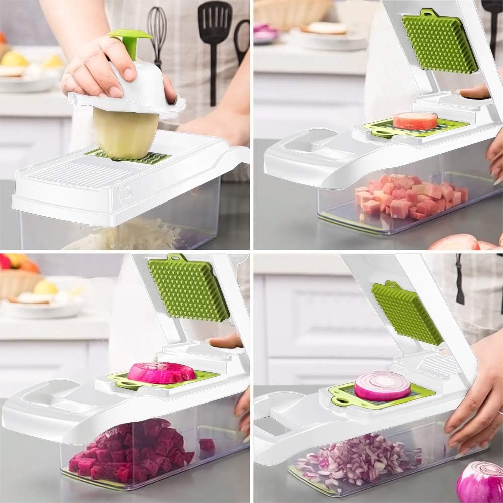 ADOV Mandolin Slicer, 12 in 1 Multi-Function Kitchen Veg Cutter, 7 ...