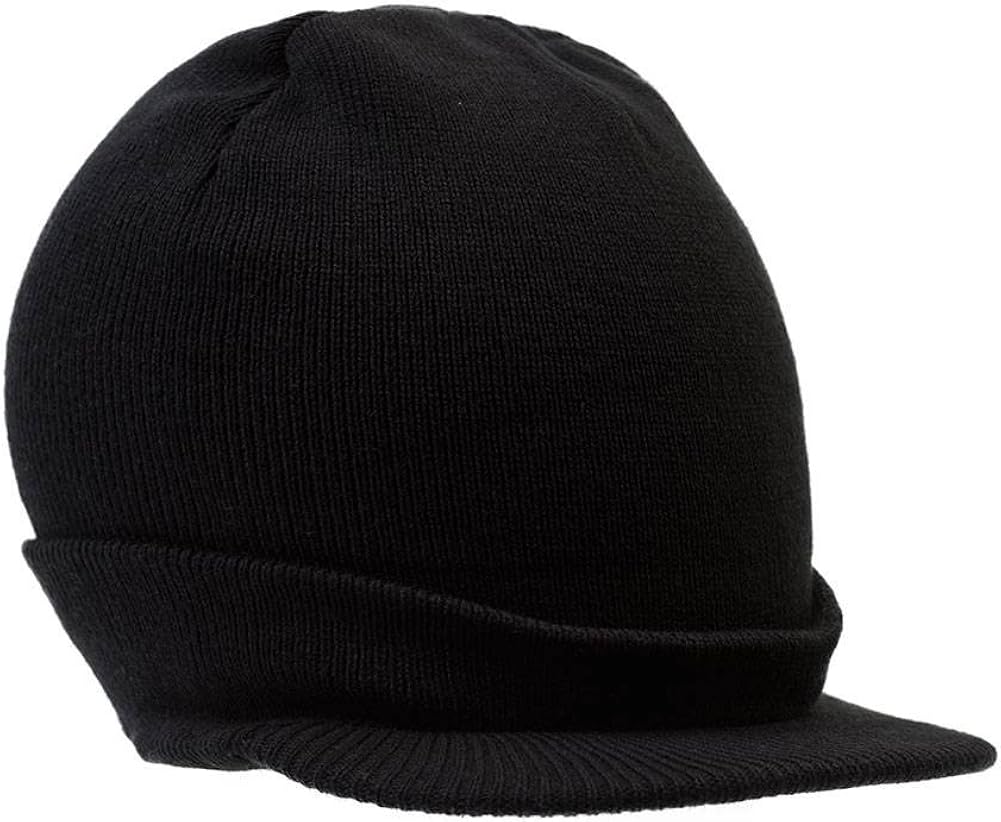 Amazon.com: Beanie Hat with Bill Knit Cap - Black: Clothing