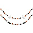 Amazon.com: 2PCS Halloween Felt Ball Garlands with Ghost & Bat - Halloween Decorations Indoor ...