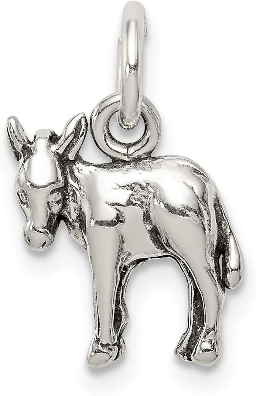 Amazon.com: Sterling Silver Antiqued Donkey Charm 13x12mm: Jewelry