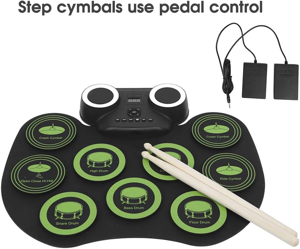 Drum Pad Machine, Electronic Drum Kit, Portable USB Electric Drum Set ...
