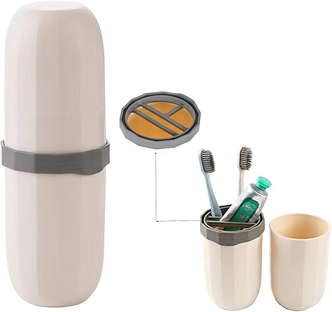 Travel Toothbrush Cup Toothpaste Container/Case,3 in 1 Toothpaste ...