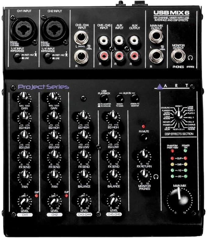 Amazon.com: ART USBMix4 4-Channel Mixer & USB Interface: Musical ...
