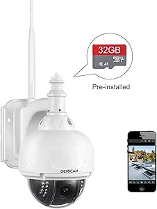 Amazon.com : Dericam Outdoor Wireless Security Camera, PTZ Camera, 4X ...