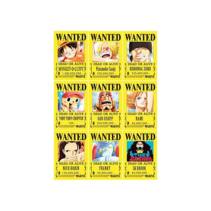 Buy One Piece Wanted Posters Straw Hat Crew Wanted Poster New Edition ...