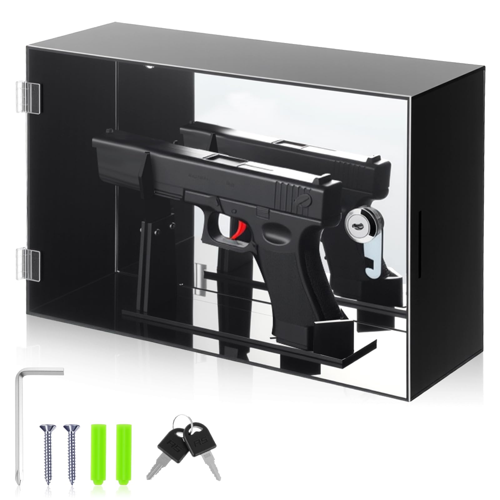 Geelin Display Case, Clear Acrylic Pistol Display Case with Mirror ...