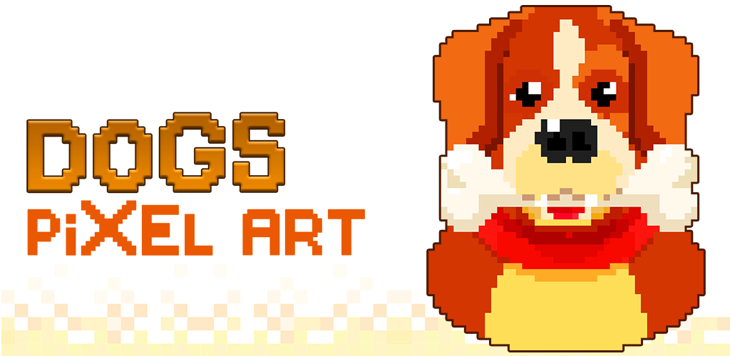 Dogs Pixel Art - Paint by Number, Sandbox Coloring Pages:Amazon.com ...