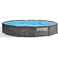 Amazon.com: Intex 26749ST 12 Foot x 30 Inch Round Greywood Prism Steel ...