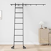 Fredbeck 8ft Rolling Library Aluminium Step Ladder 96" with 4FT Sliding ...