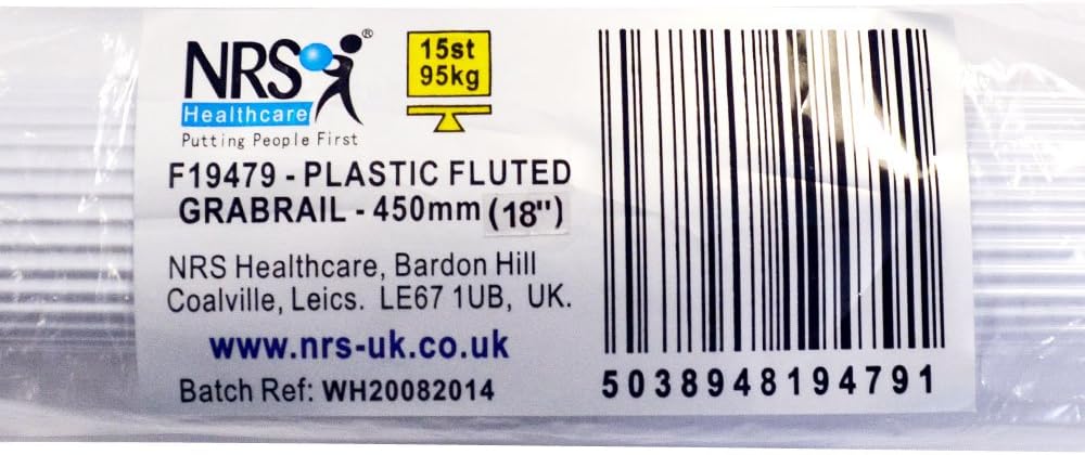 NRS Healthcare Plastic Fluted Grab Rail – 45 cm (18 inch) White – BigaMart