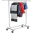 Amazon.com: Yaheetech Commercial Clothing Garment Rack, Single Rail ...