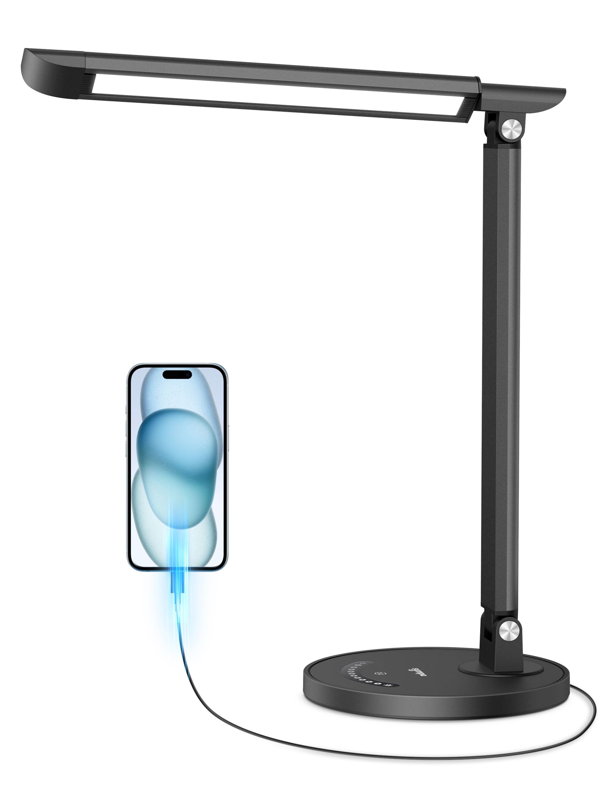 LED Desk Lamp, Metal Desk Light 12W 550lm, Dimmable Touch Control Lamp ...