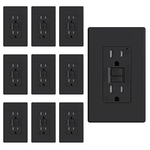 ELEGRP GFCI Outlet 15 Amp, Self-Test GFI Electrical Outlet with Thinner ...