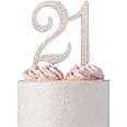 Amazon.com: 21 Cake Topper - Premium Rose Gold Metal - 21st Birthday ...