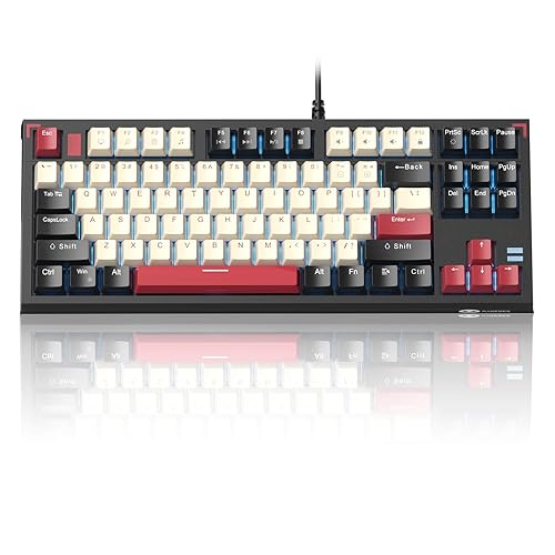 Mechanical Keyboard 87 Keys Gamer Gaming Colorful Backlit Wired TKL ...