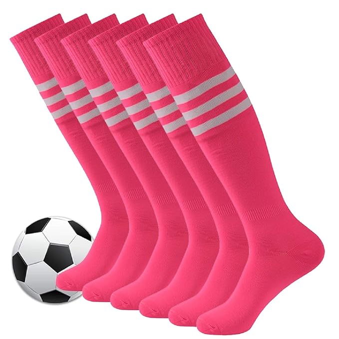 Pink Soccer Socks,Fasoar Mens Womens Long Tube Knee High Team Sports ...
