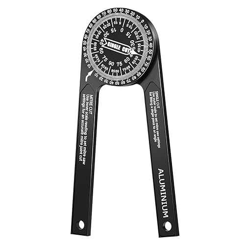 Gohelper Miter Saw Protractor Angle Finder Tool Guide case, 7 inch Aluminum Measuring Miter ...