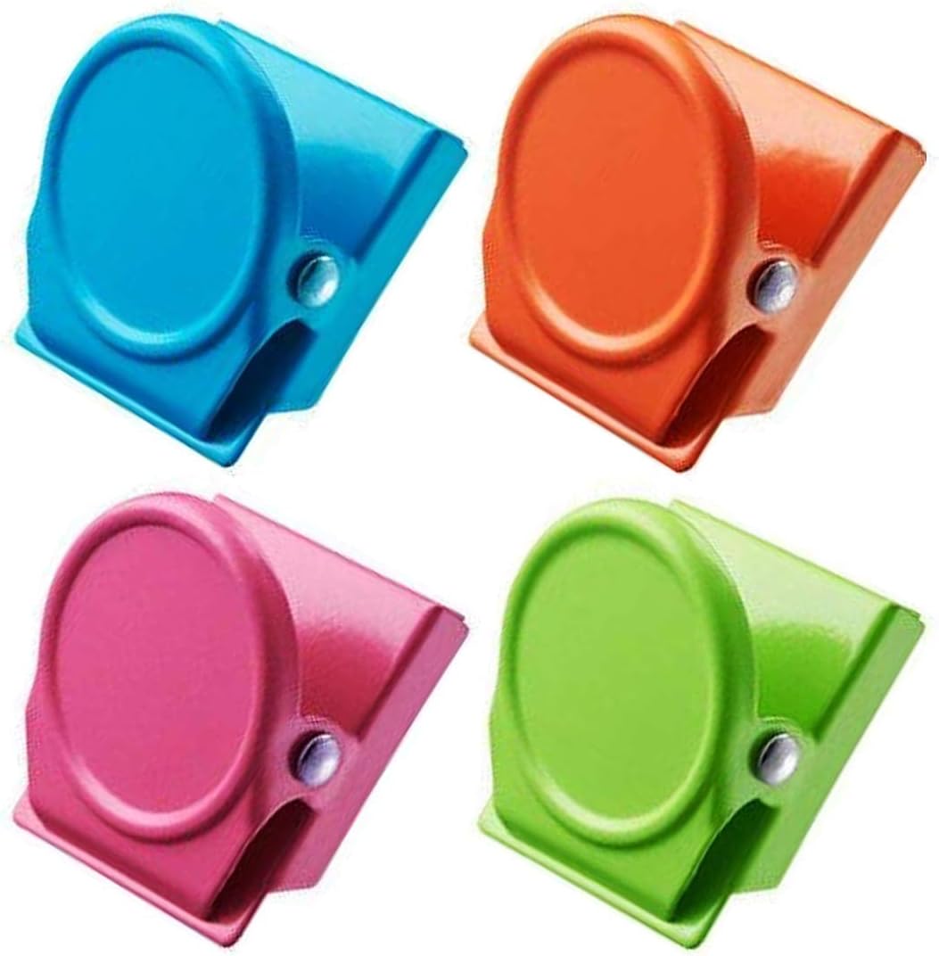 Uooker 4 Magnetic Metal Clips, Colored Magnets Clips,Perfect Fridge ...