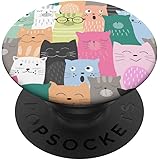 Amazon.com: Watercolor Colorful Cat Print Pop Kitty Socket Mount Print PopSockets PopGrip ...