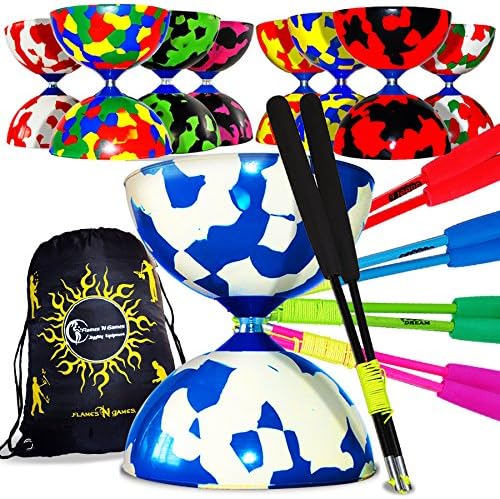 Flames ‘N Games JESTER Pro Diabolo Set + Carbon Fibre Diabolo Sticks ...