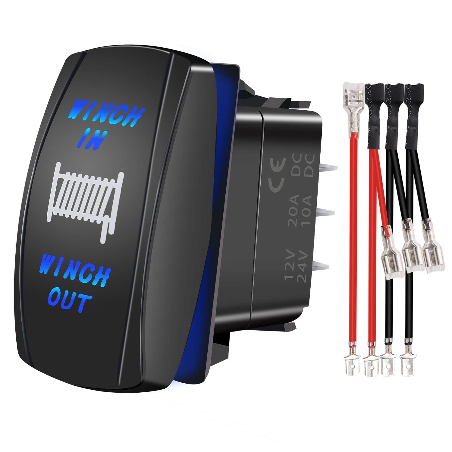 Mua Winch Rocker Switch 7 Pin Momentary Winch in Winch Out Blue LED ...