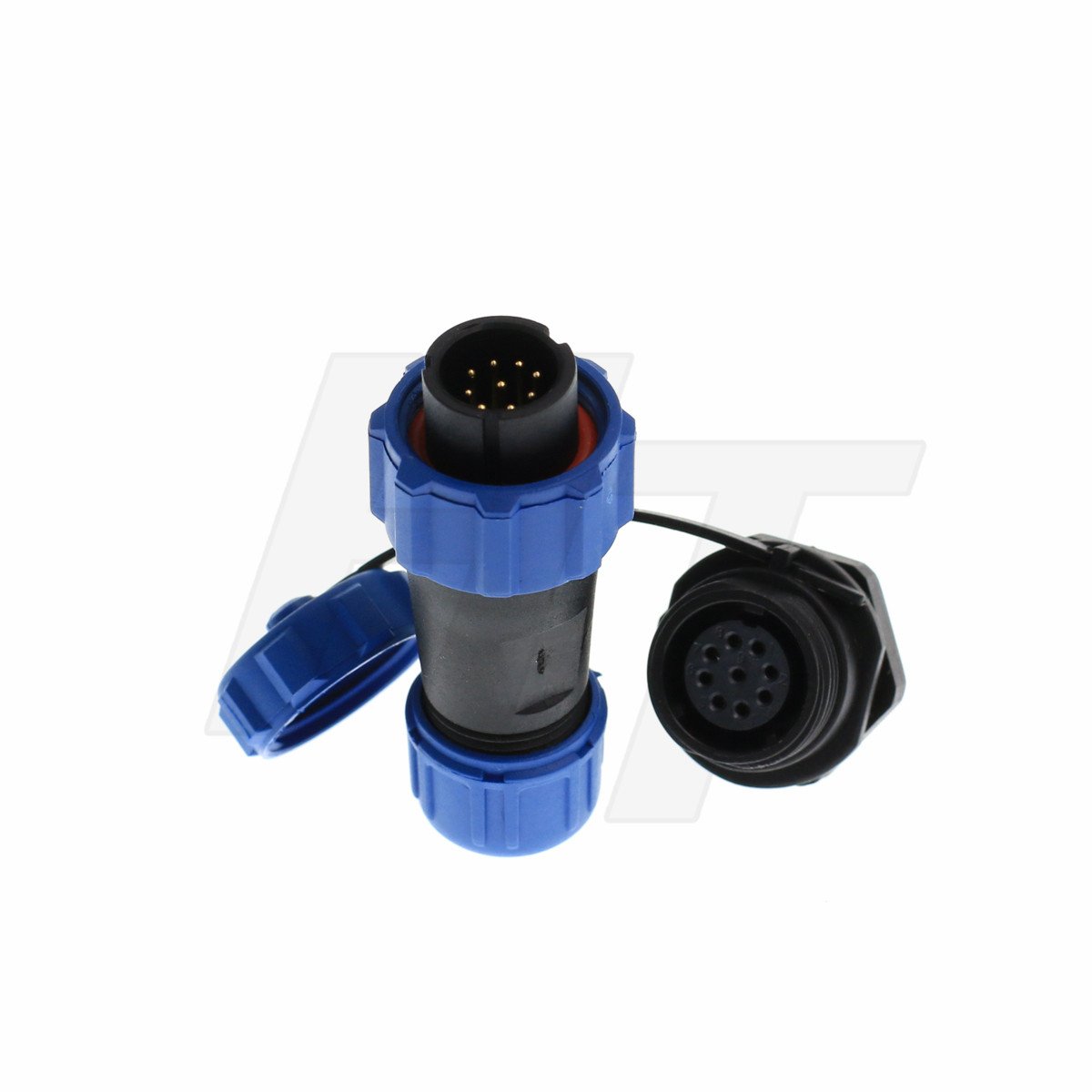 Amazon.com: HangTon HE13 9 Pin Circular Power Cable Connector IP68 ...