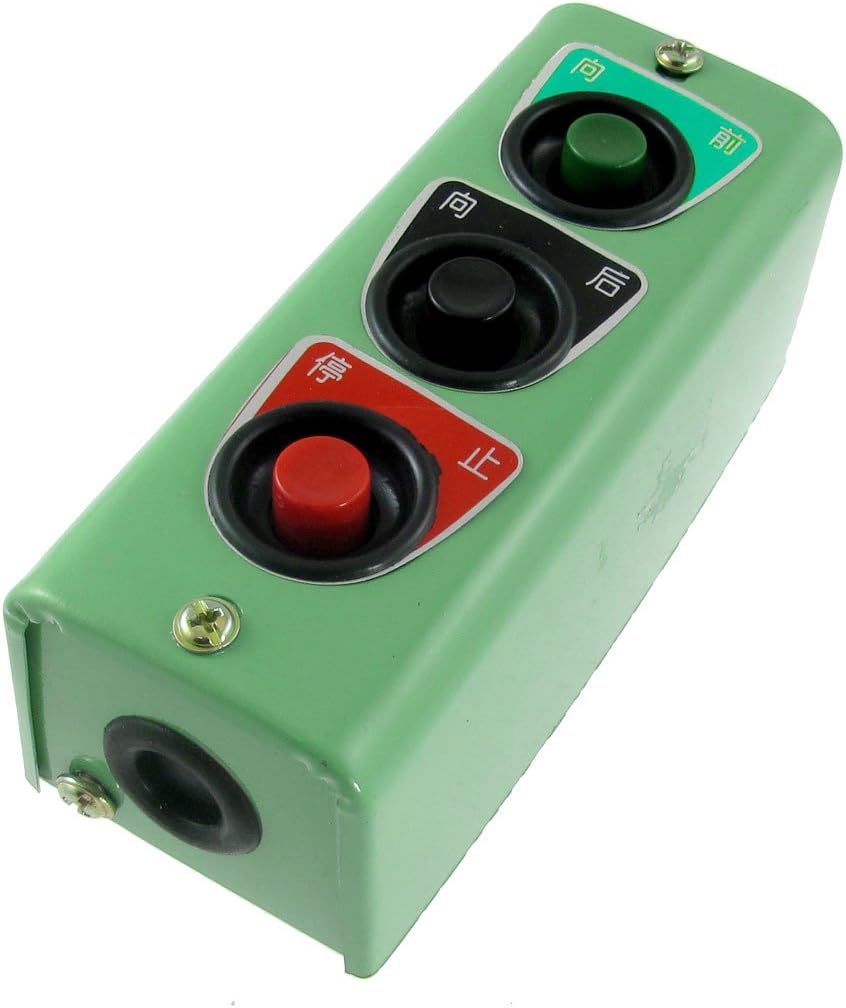 uxcellLA10-3H Forward Reverse Stop Momentary Pushbutton Switch, Push ...