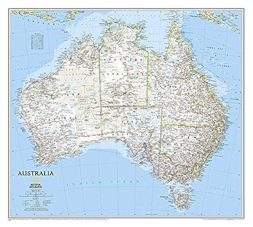 National Geographic Australia Wall Map - Classic (30.25 x 27 in ...