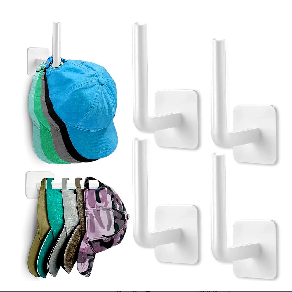 PUCHEN Hat Racks for Baseball Caps (4-Pack),Hat Rack for Wall Hat ...