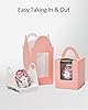 Yotruth Pop-up Pink Cupcake Boxes Single 100 Sets with Window Insert ...