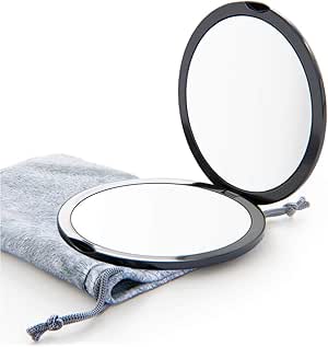 Magnifying Compact Mirror for Purses with 10X Magnification – Black ...
