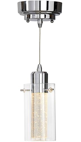 Hamilton Hills Polished Bubble Glass Single Hanging Pendant Light ...