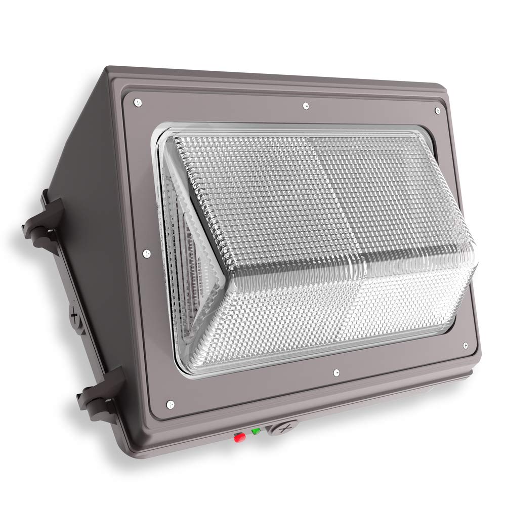 E2 Lighting 80W Non Cut Off LED Wall Pack with Emergency Battery Backup/Photocell, RoHs ...