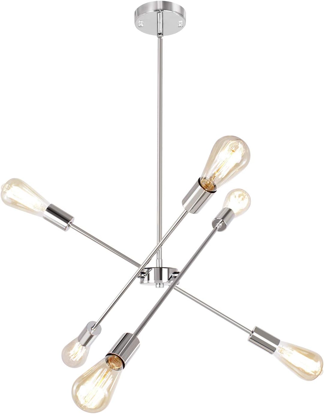 JHLBYL Modern Silver Metal Ceiling Light Vintage Chrome Sputnik ...