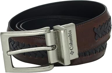 Columbia Men's 35mm Genuine Reversible Leather Laced Belt,Brown/Black ...