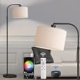 FINNCHY Black Floor Lamp with Remote Control, 1200 Lumens 15W LED Bulb ...