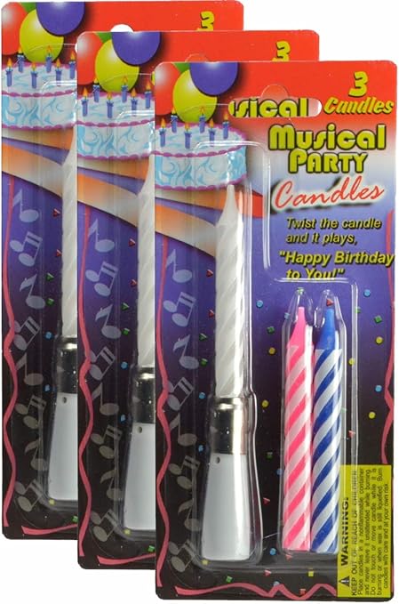 Amazon.com: Incrediblegifts Singing Musical Happy Birthday Candles (3 ...